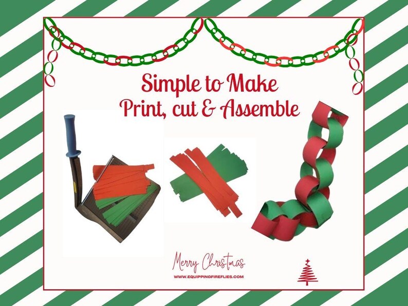 ADVENT PAPER CHAIN - Countdown to Christmas - Etsy