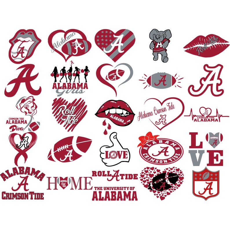 Alabama SVG, Crimson Tide PNG, Vector Files, Alabama Label Png, Crimson ...