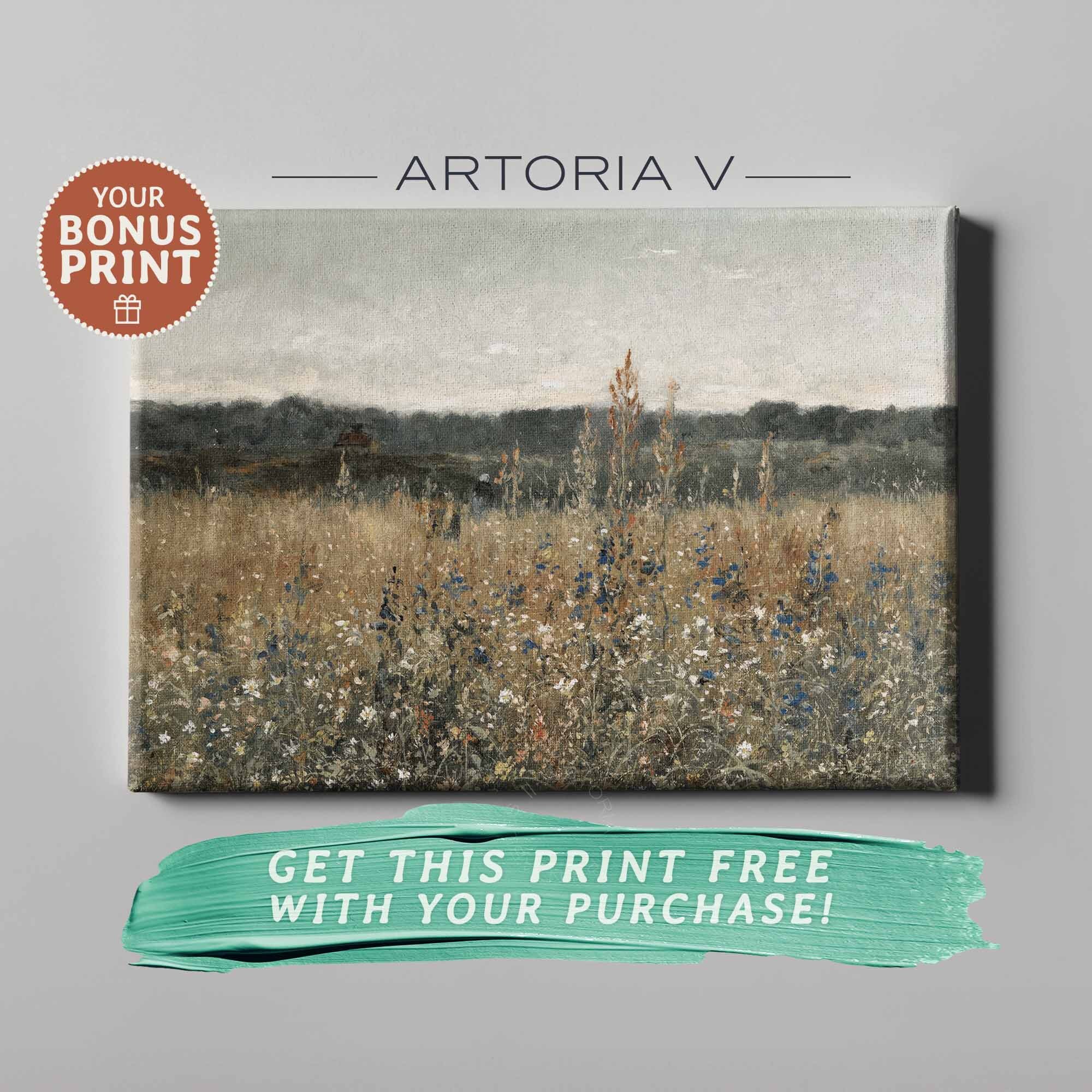Classic Wildflower Meadow Printable, Vintage Spring Landscape Art ...