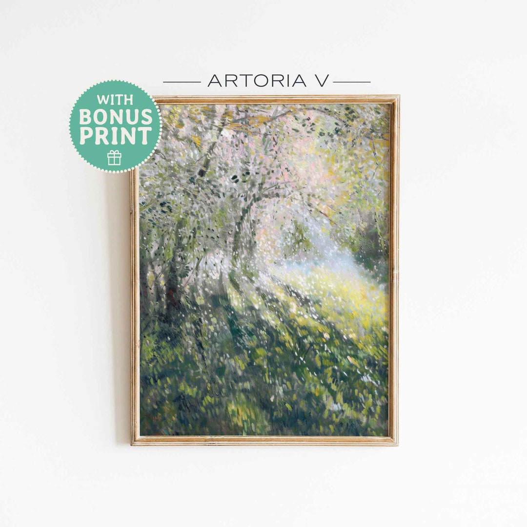 Sunlit Summer Garden Wall Art, Vintage Landscape Printable, Spring ...
