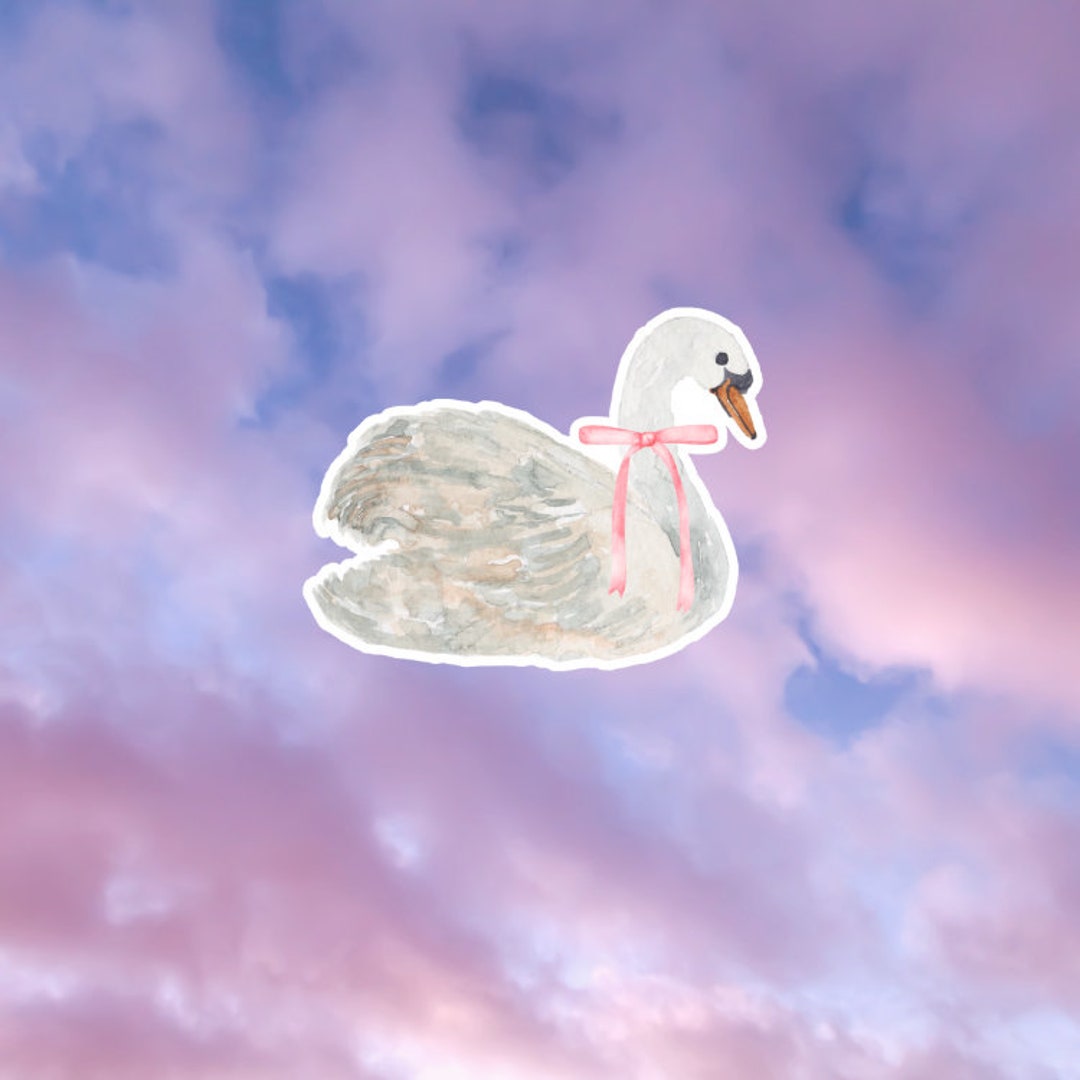 Swan Sticker, Coquette Swan Sticker, Waterproof Sticker, Water Bottle ...