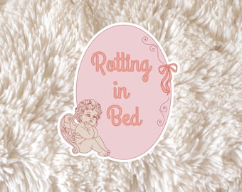 Rotting in Bed Coquette Heart Sticker | Cute Stickers | Aesthetic ...