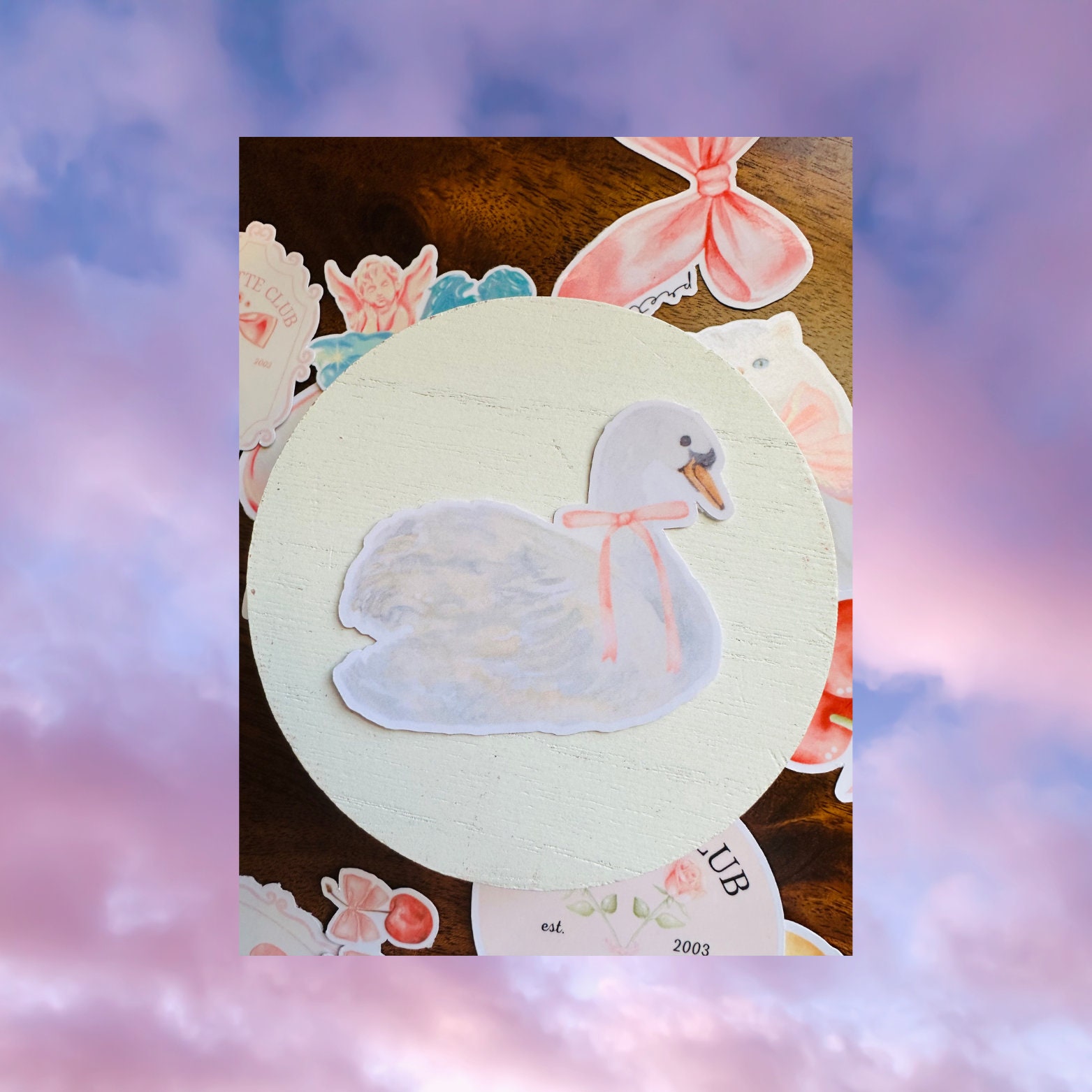 Swan Sticker, Coquette Swan Sticker, Waterproof Sticker, Water Bottle ...