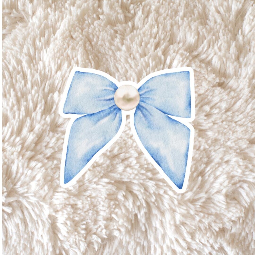 Blue Bow Sticker, Coquette Vinyl Decal, Kindle Sticker, Vintage Bow ...