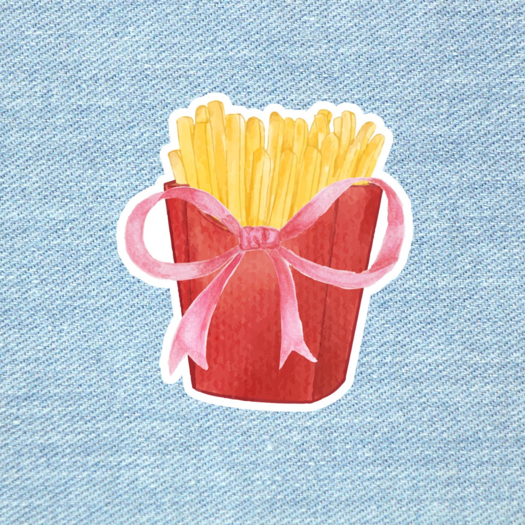 French Fries Sticker, Vinyl Fries Sticker, Cute Fast Food Sticky ...
