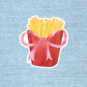 French Fries Sticker, Vinyl Fries Sticker, Cute Fast Food Sticky ...
