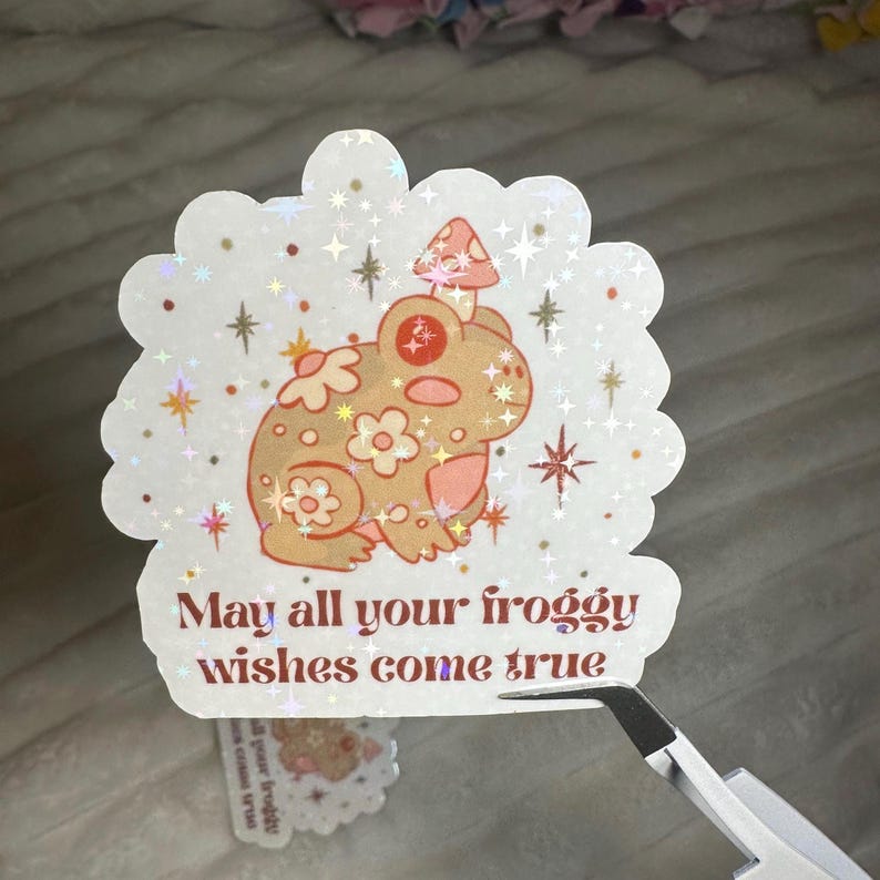 Cute Frog Sticker, Whimsy Sticker, Froggy Wishes Sticker, Cottagecore ...