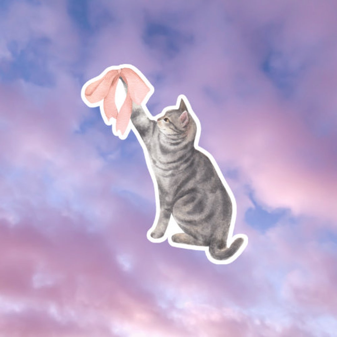 Kitty Sticker, Coquette Cat Sticker, Cat Lover Sticker, Waterproof ...