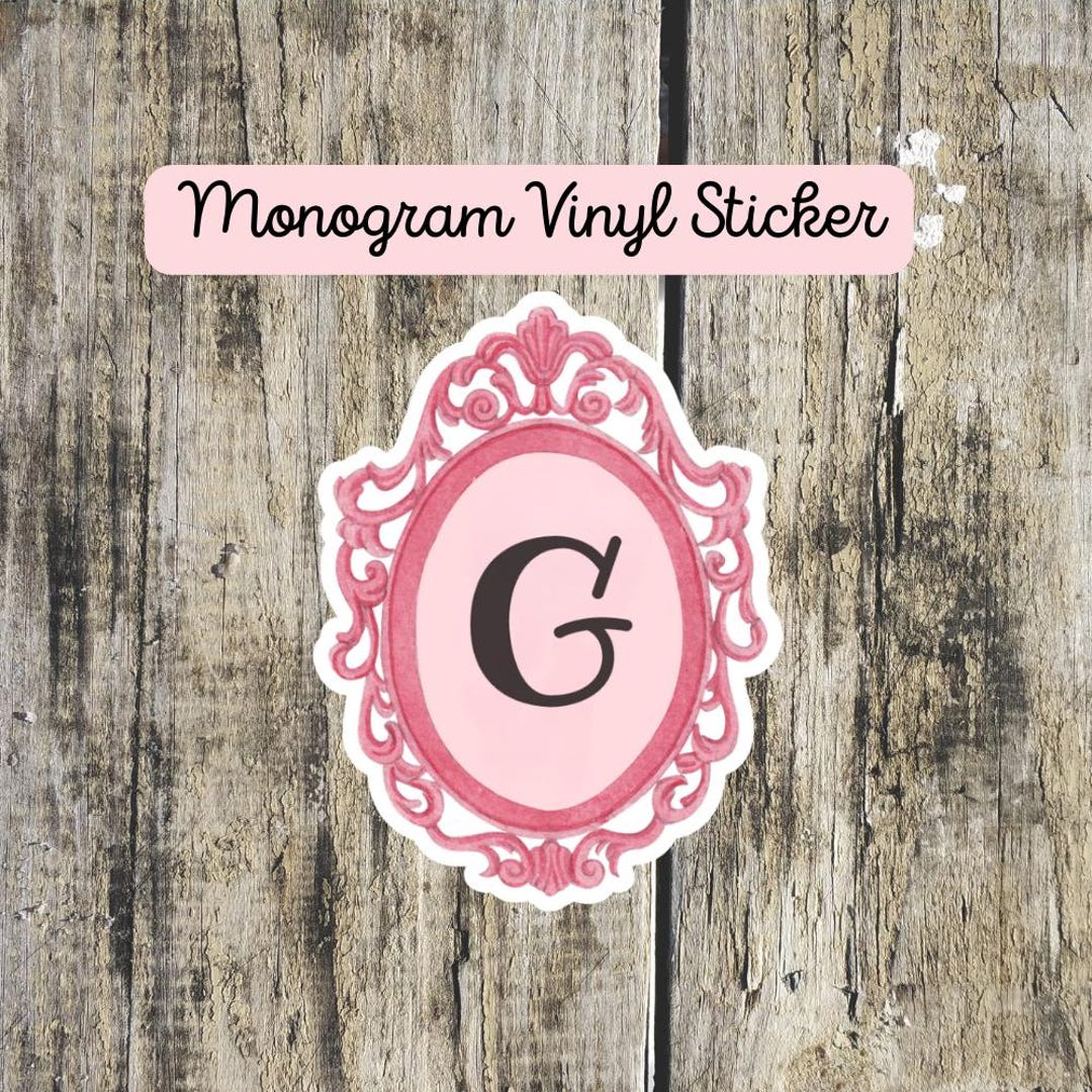 Monogram Sticker, Coquette Sticker, Pink Bow Sticker, Kindle Sticker ...
