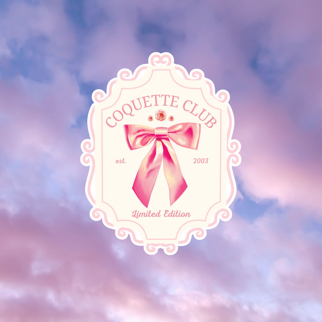 Coquette Club Sticker, Pretty Coquette Club Decal, Waterproof Sticker ...