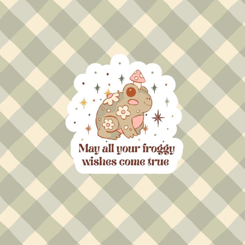 Cute Frog Sticker, Whimsy Sticker, Froggy Wishes Sticker, Cottagecore ...