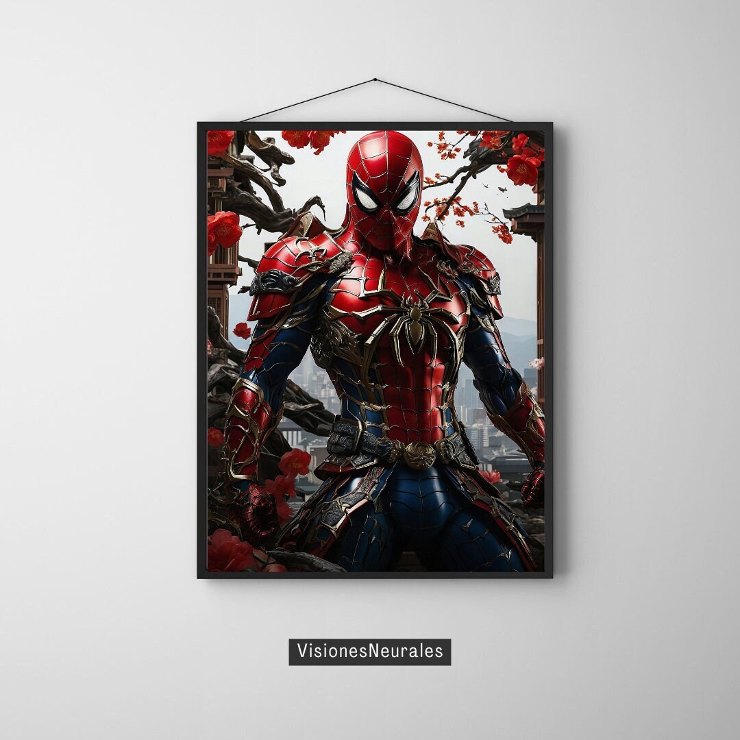 Samurai Spider: Epic Illustration of Spider-man in Samurai Armor ...