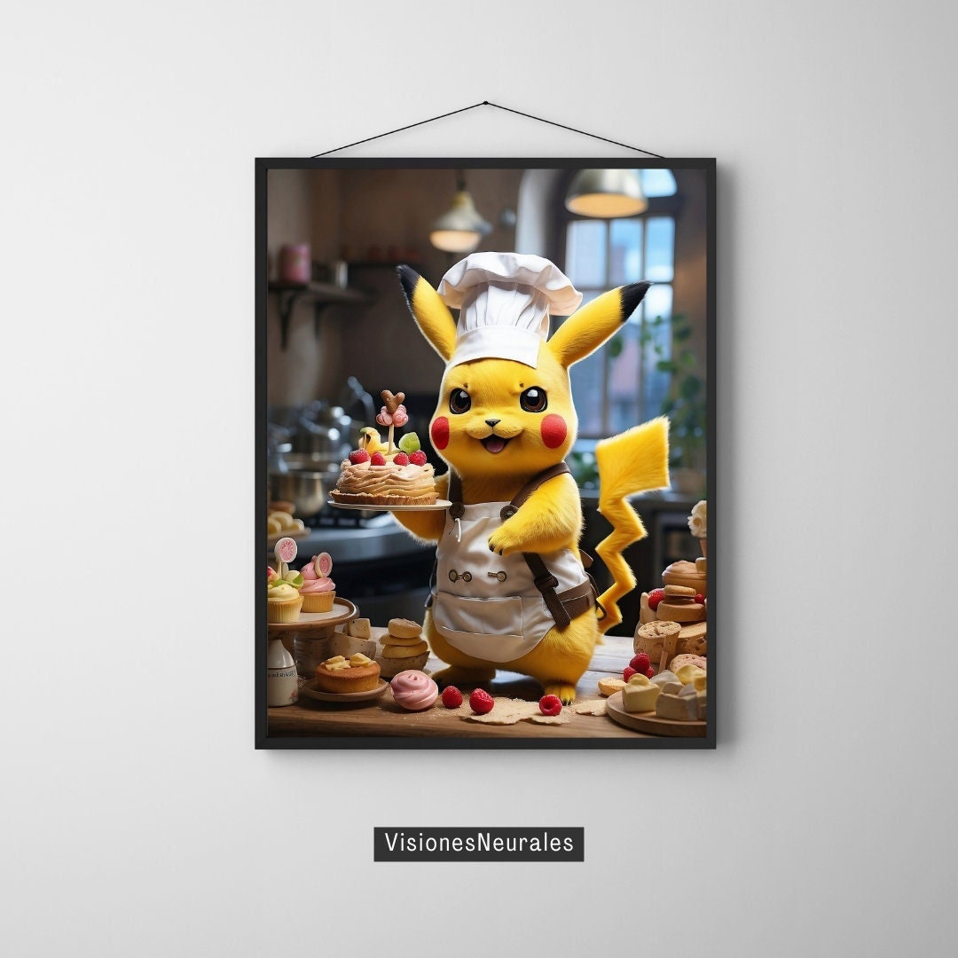 Pokémon: Pikachu Baker Cook Art Wall Print Digital Art Collection ...