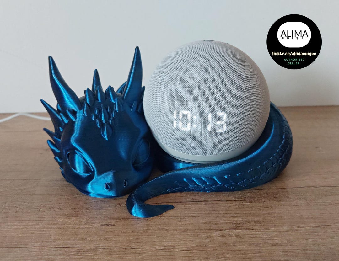 Simpatico drago – Compatibile con Alexa Echo Dot 5 – Blu/Nero – 21x9x19 ...