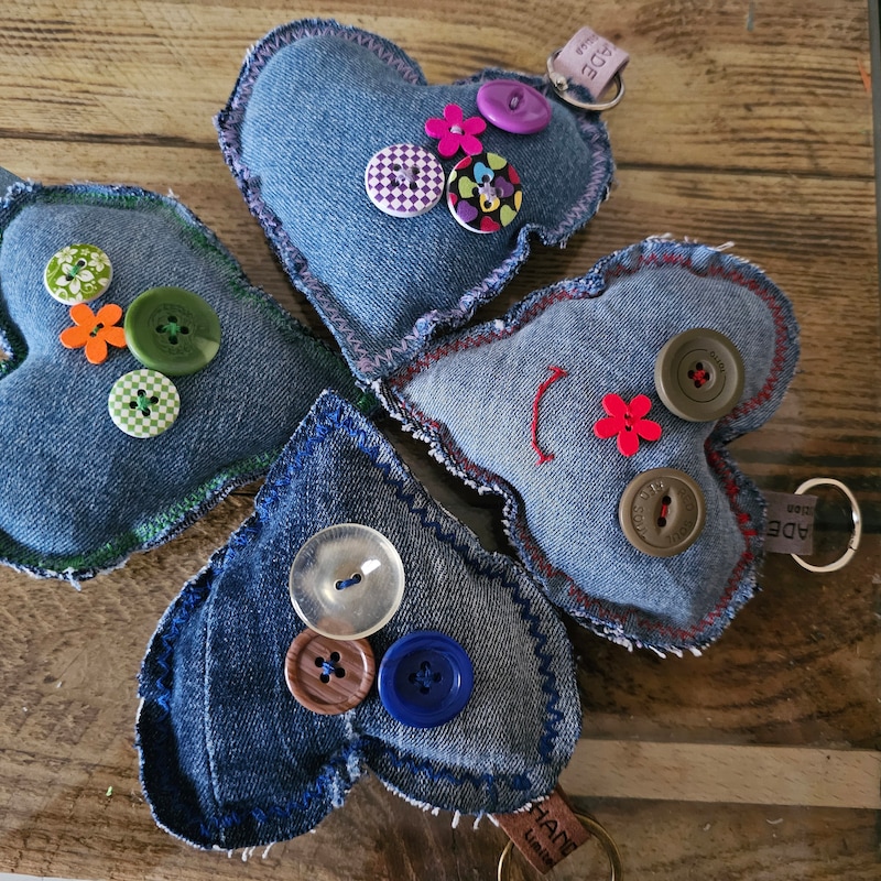 Denim Keychain - Etsy