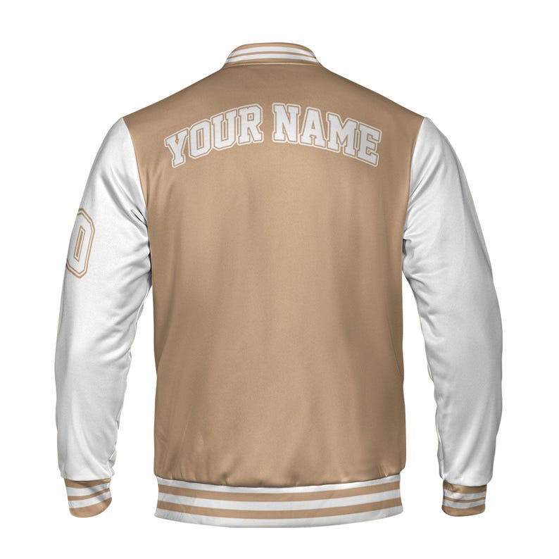 Custom Nostalgia Quote College Basic Beige and White Varsity I3, Custom ...