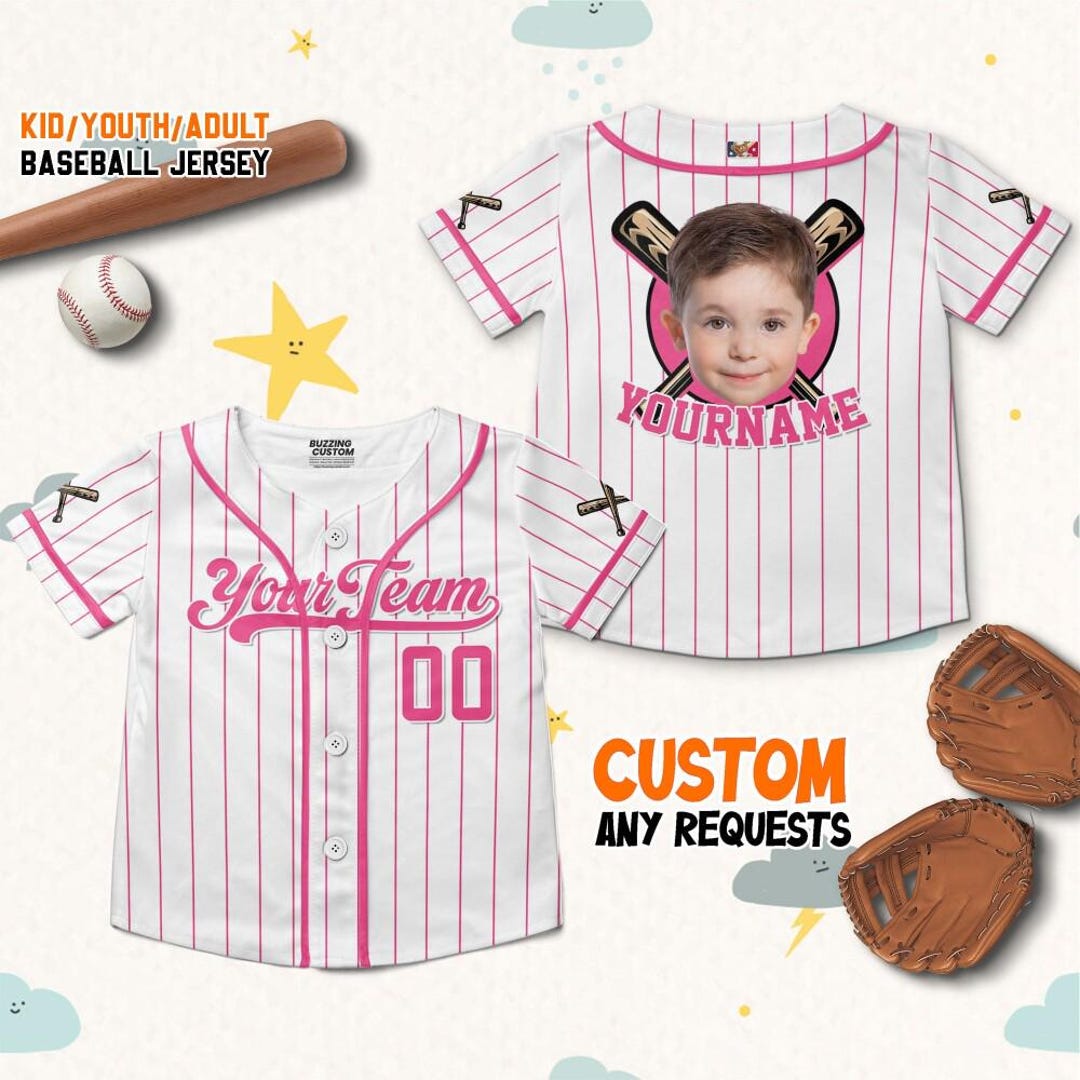 Custom Baseball Jersey With Your Face Amazing Basic Pink PA08 Baseball ...
