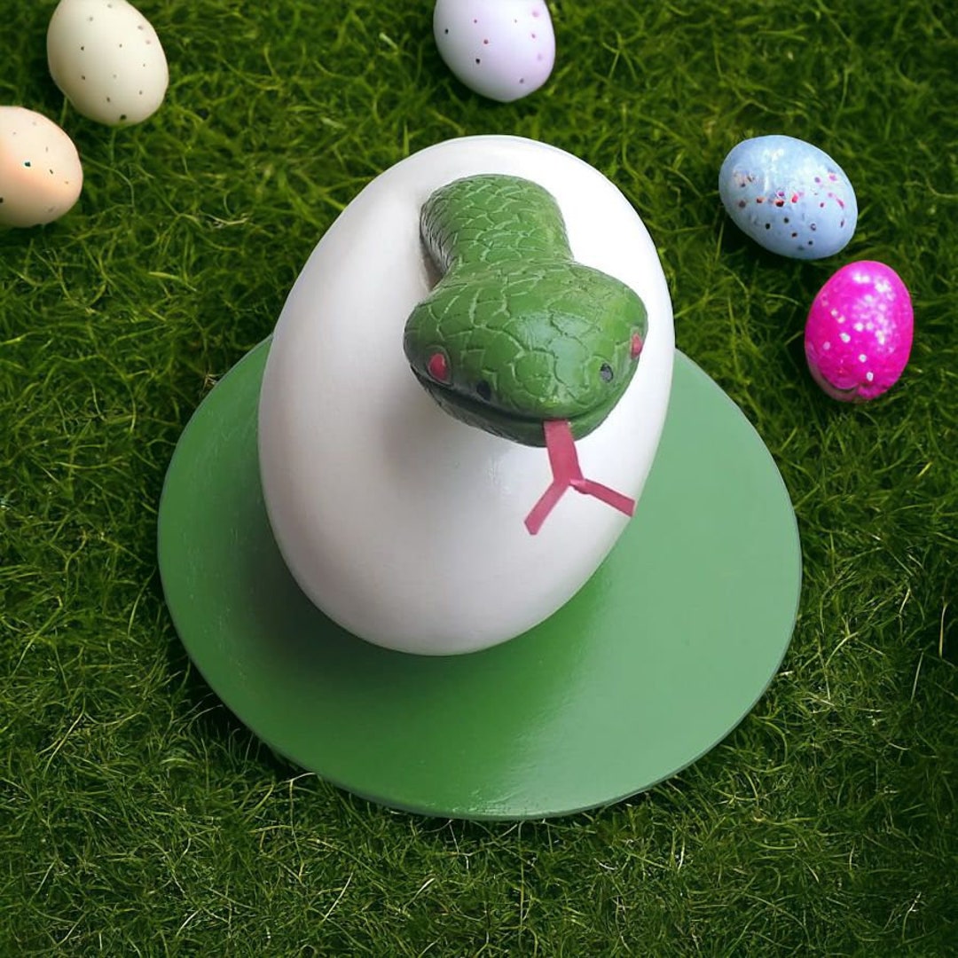 Handcrafted Snake and Egg Sculpture Amazing Gift for Easter Quality and ...