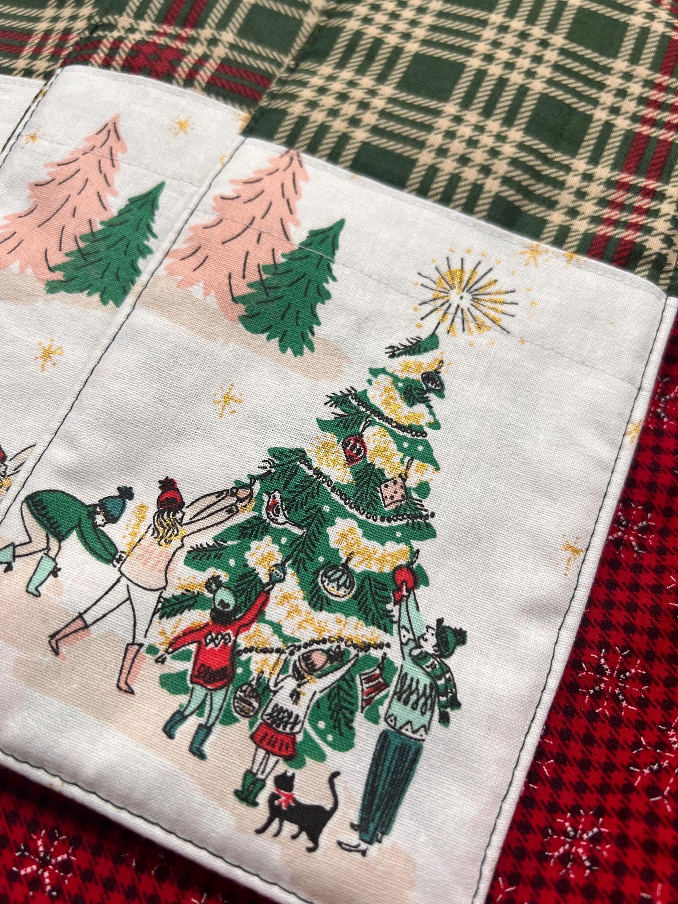 Holiday Fabric Cutlery Holder Set: Christmas Silverware Pouch - Etsy