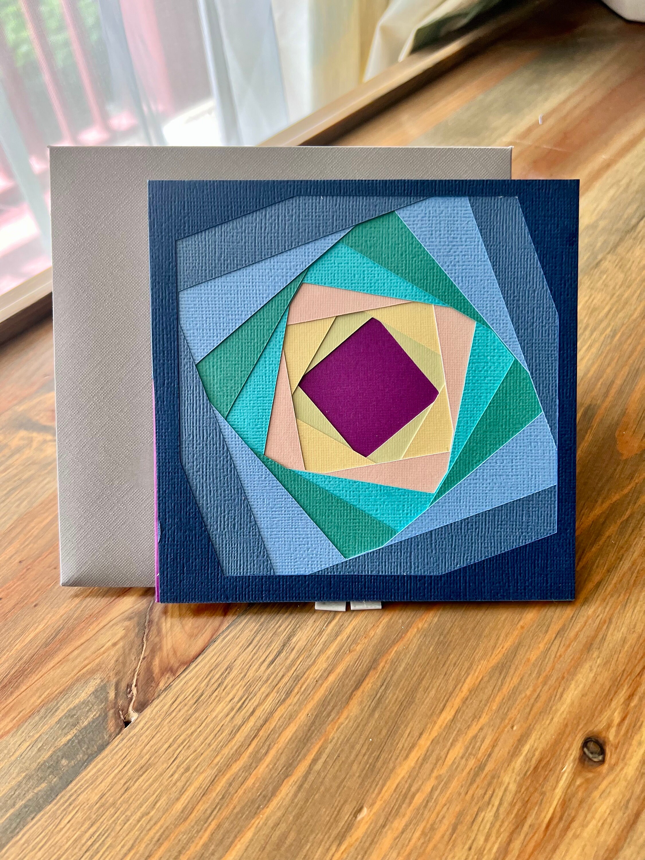 Geometric Shape Layered 3D Greeting Card Handmade Blank Card With ...