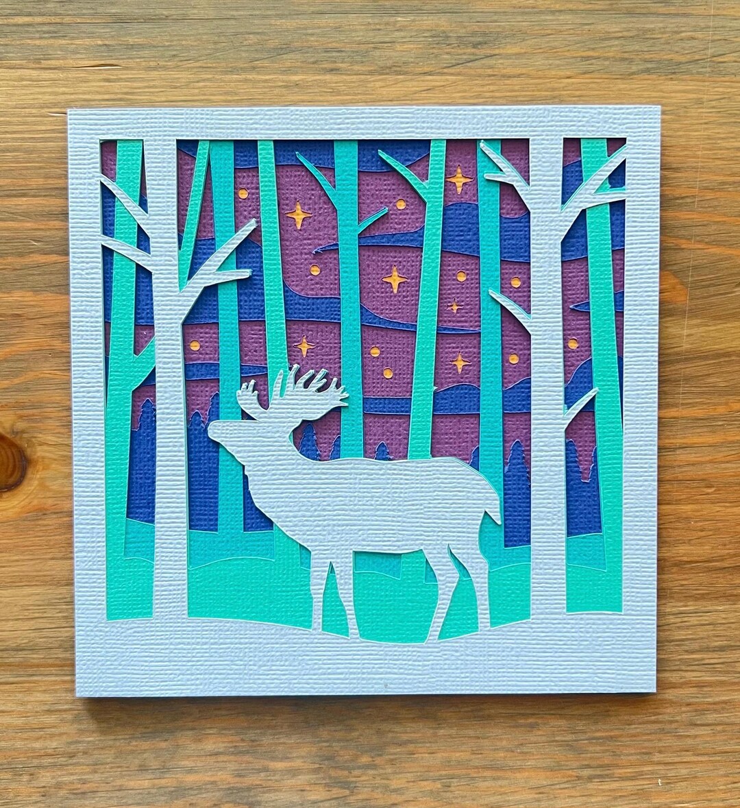 Handmade 3D Elk Card - Enchanted Forest Mandala (envelope Included) - Etsy