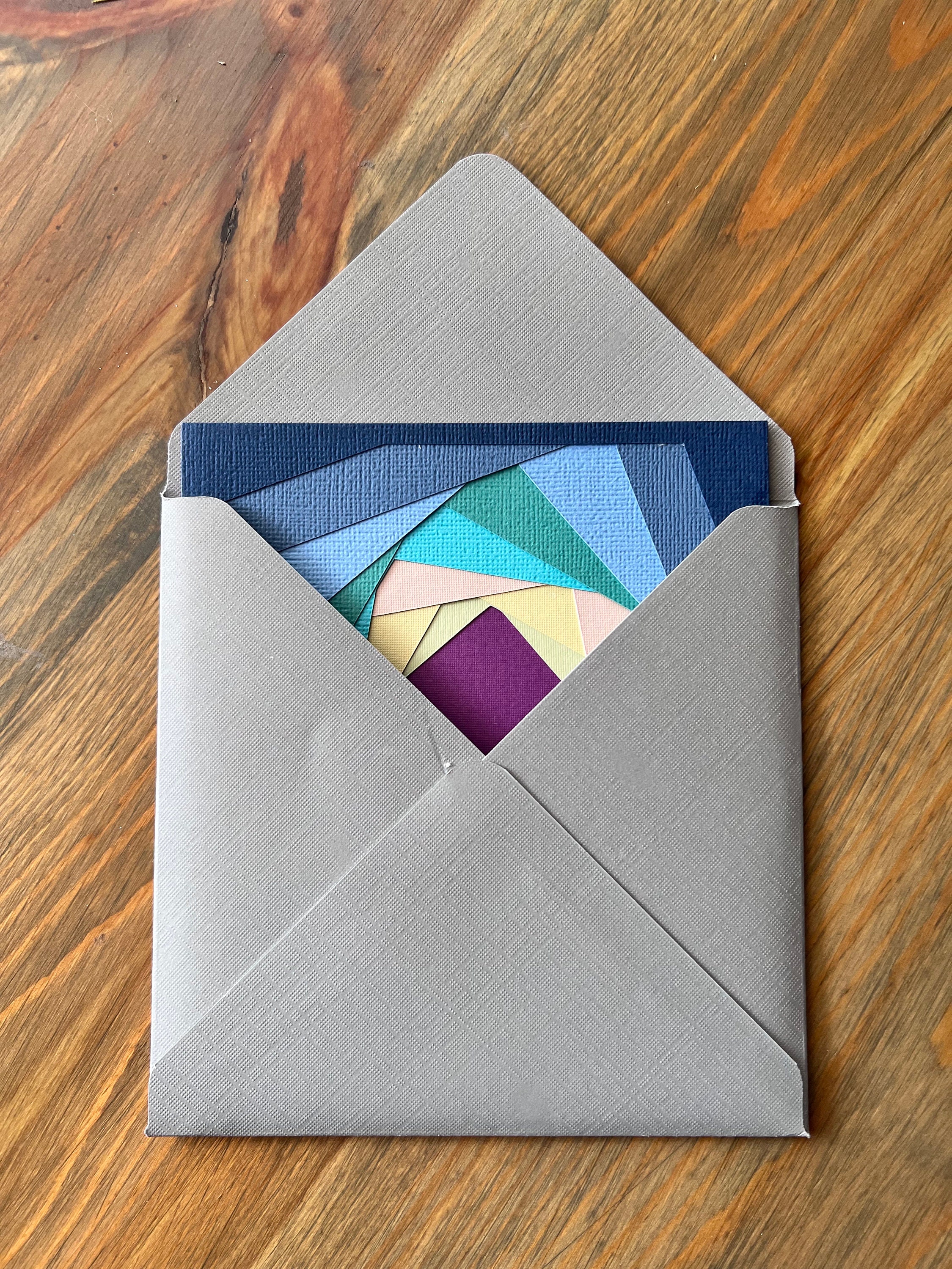 Geometric Shape Layered 3D Greeting Card Handmade Blank Card With ...