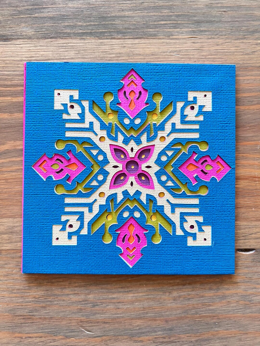 Geometric Design Mandala - Bright Colors - Greeting Card - Intricate ...