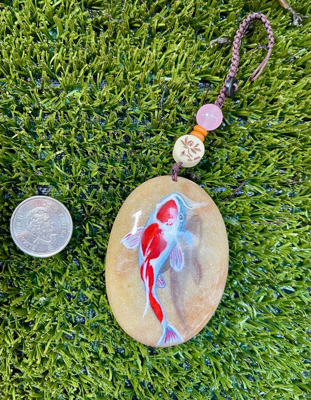 Hand-painted Koi Fish Stone – Unique Decorative Art - Etsy