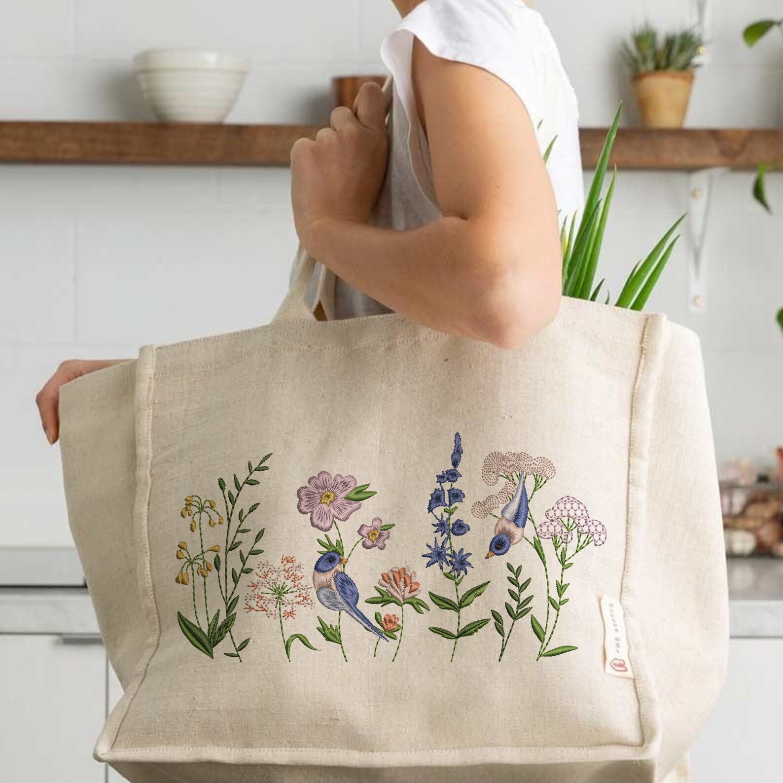 Flower Bird Garden Machine Embroidery Design, 7 Sizes - Etsy