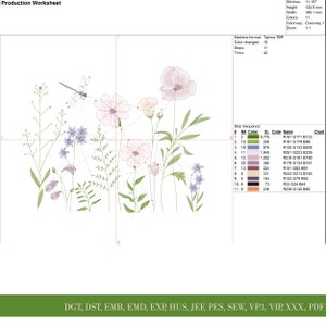 Summer Day Flower Machine Embroidery Design Bundle, Wildflower Pattern ...
