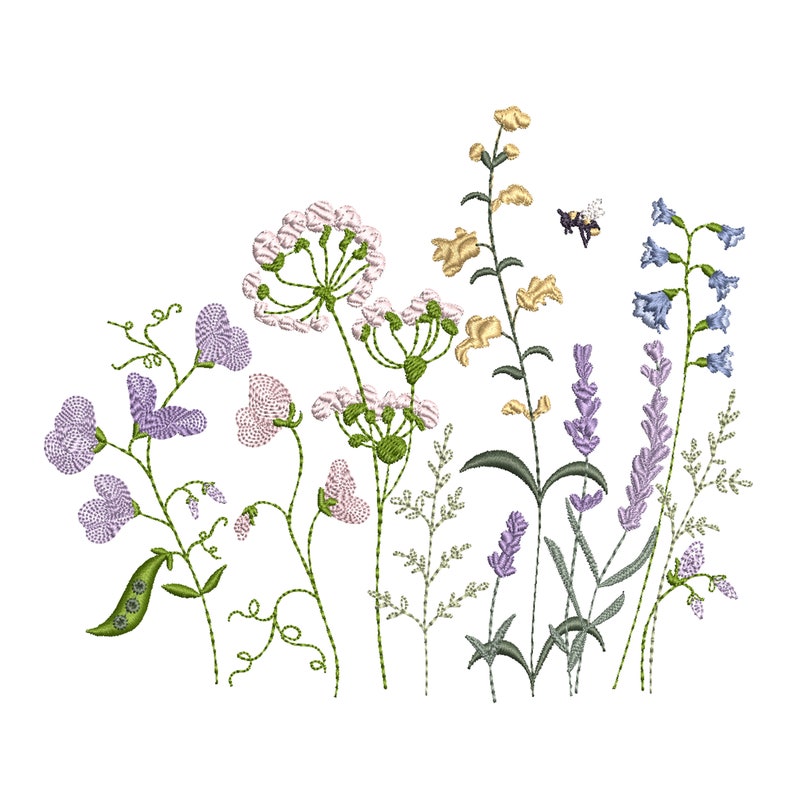 Sweet Pea Machine Embroidery - Etsy