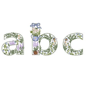 Garden ABC Alphabet Small Letters Machine Embroidery Design, Digital ...