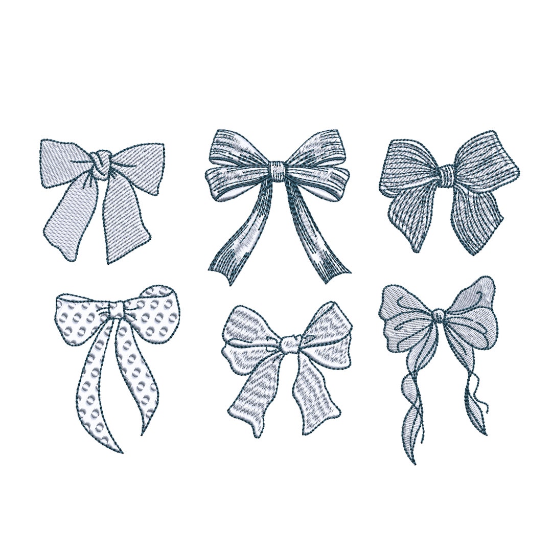 Coquette Bow Machine Embroidery Design Bundle: Chinoiserie Blue & White ...
