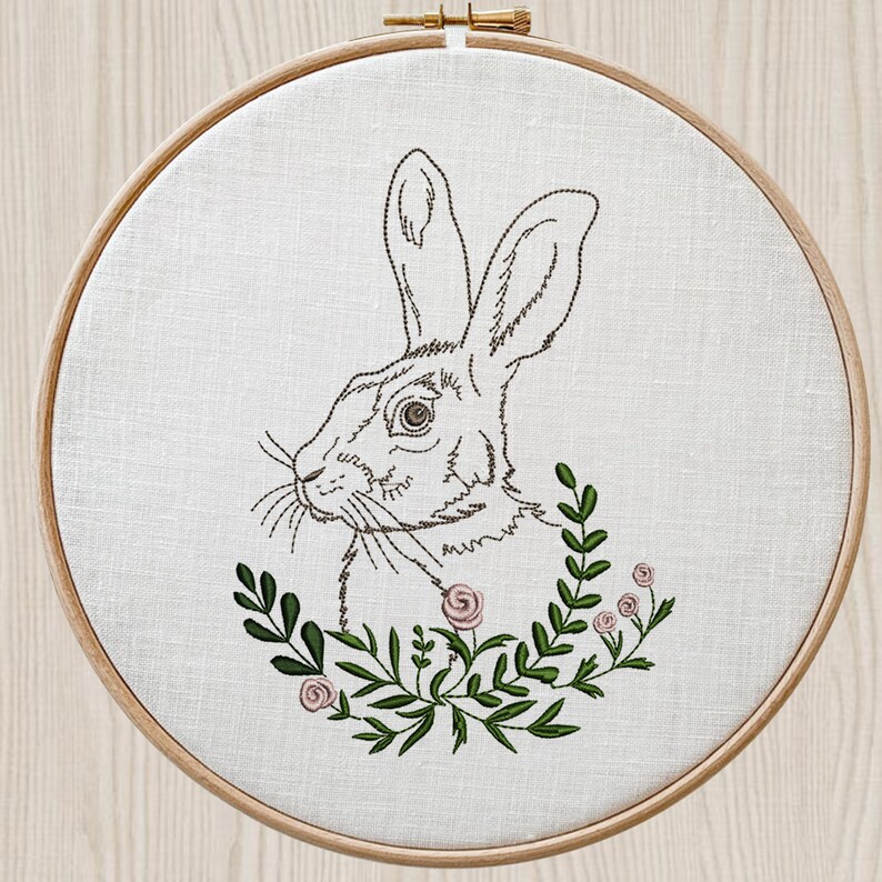 Garden Hare Machine Embroidery Design File, 7 Sizes - Etsy