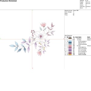 Classic Flower Branch Machine Embroidery Design, Pattern Zip File ...