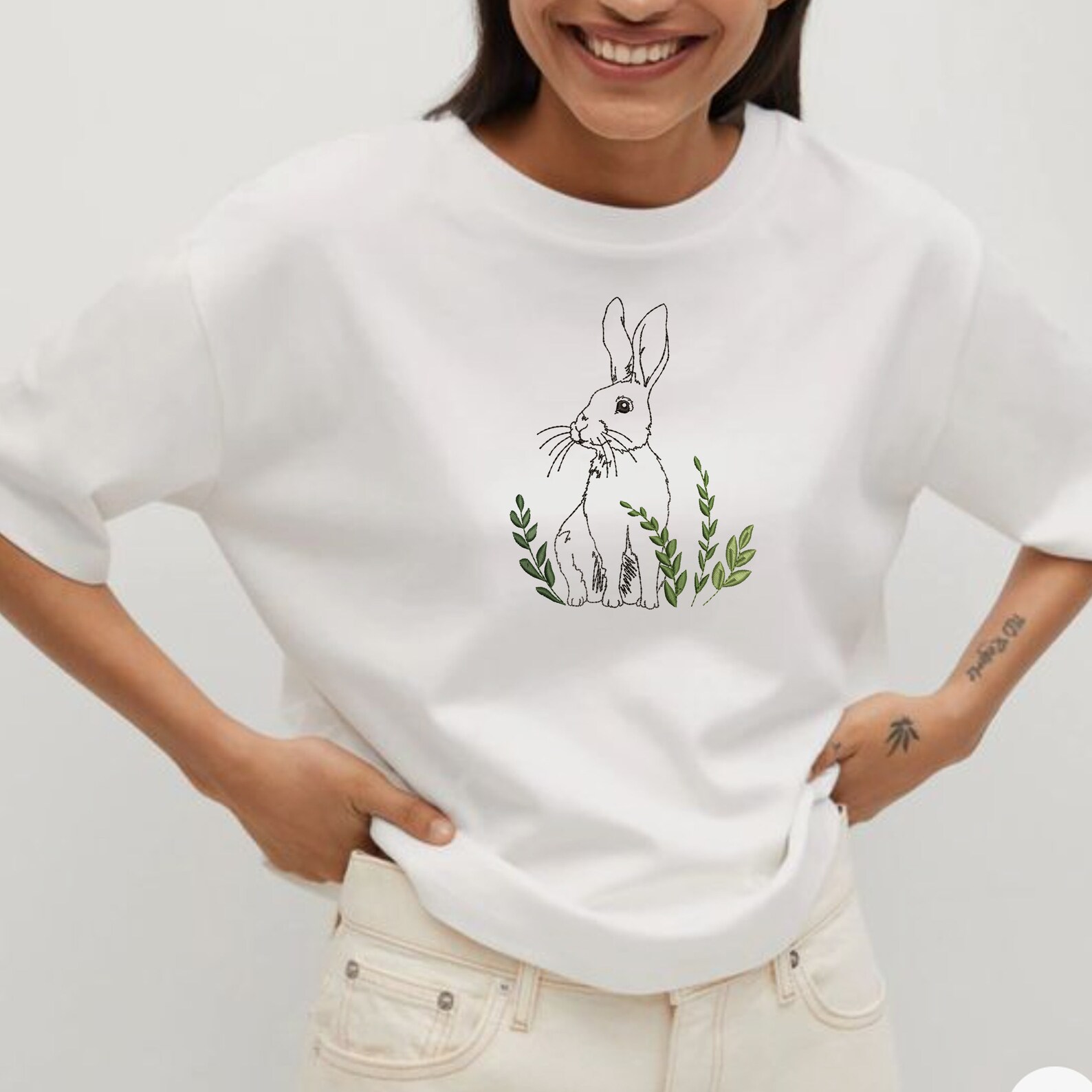 Meadow Hare Machine Embroidery Design File, Easter Bunny Embroidery, 8 ...
