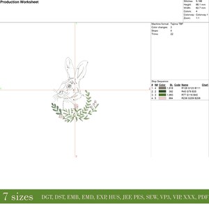 Garden Hare Machine Embroidery Design File, 7 Sizes - Etsy