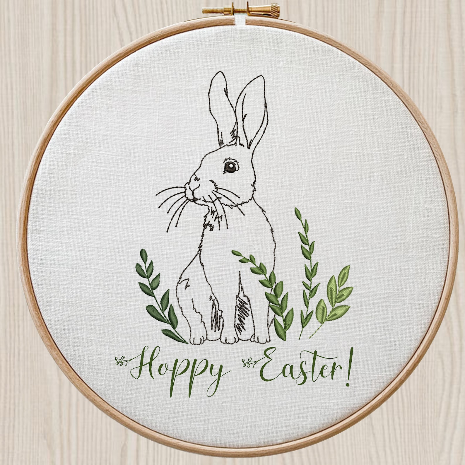 Meadow Hare Machine Embroidery Design File, Easter Bunny Embroidery, 8 ...