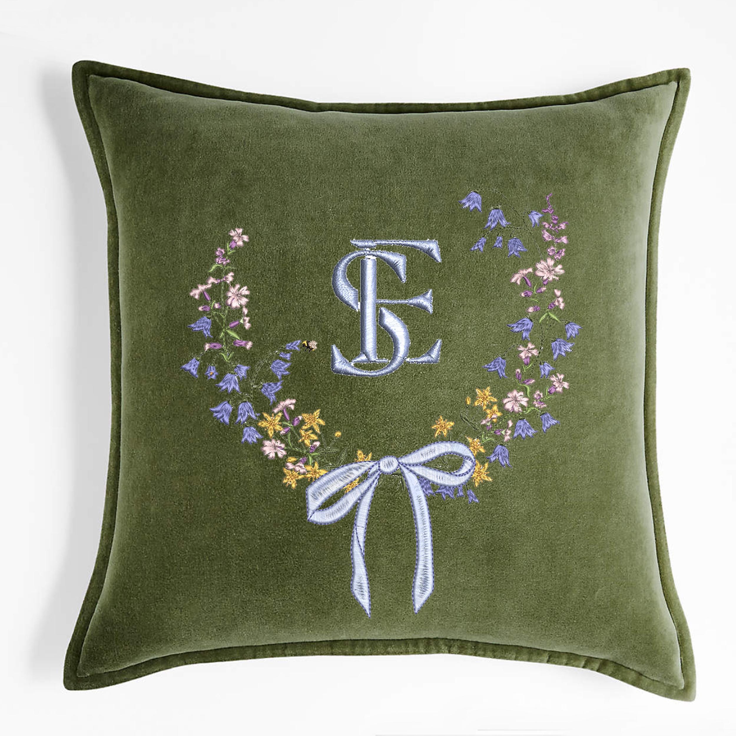 Summer Floral Machine Embroidery Design: Bow Corner & Bouquet (digital ...