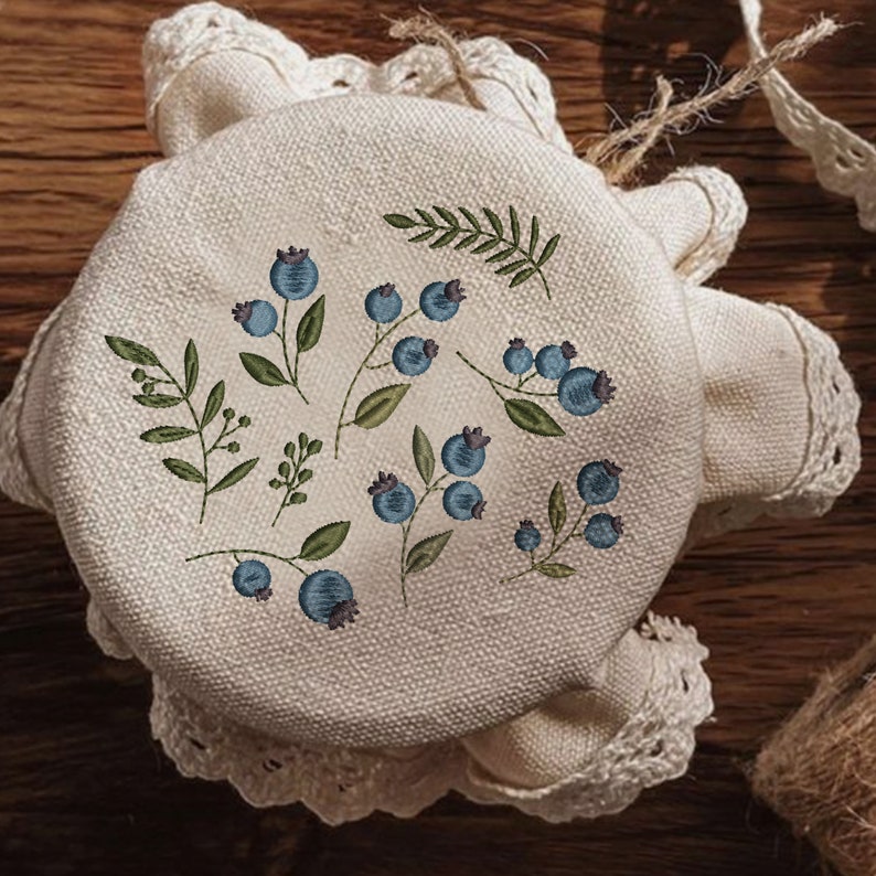 16 Blueberry Branches Machine Embroidery Design File, 5 Sizes - Etsy