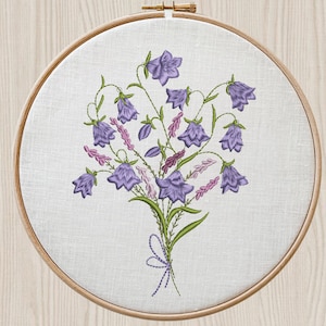 Harebells and Heather Flower Bouquet Machine Embroidery Design ...