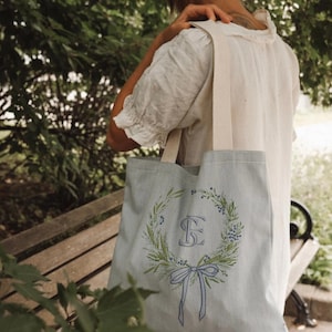 Monogram Harvest Bow Wreath Crest Frame Machine Embroidery Design ...