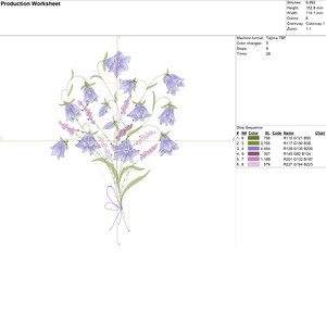 Harebells and Heather Flower Bouquet Machine Embroidery Design ...