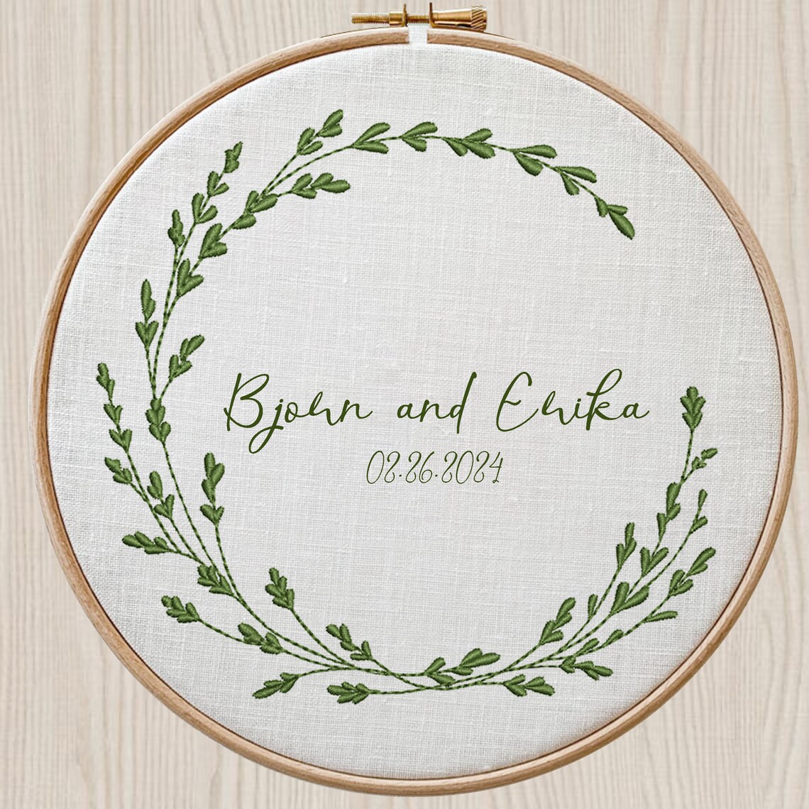 Delicate Greenery Wreath and Border Machine Embroidery Design, 6 Sizes ...