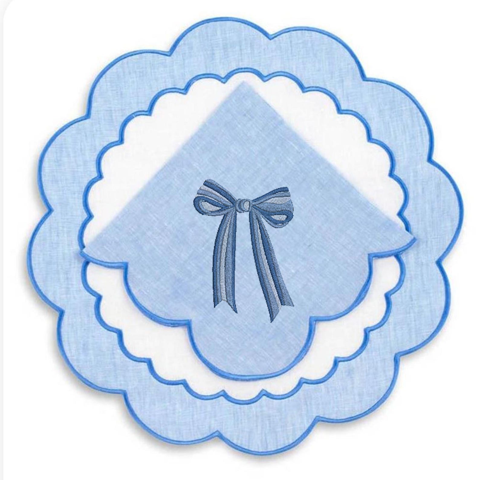 Whimsy Bow Scallop Frame Machine Embroidery Design Bundle (digital Zip ...