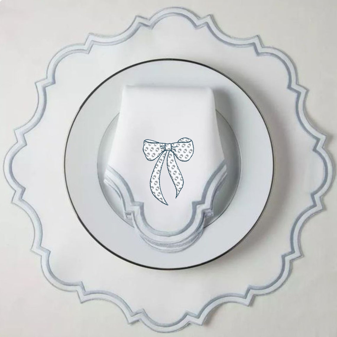 Coquette Bow Machine Embroidery Design Bundle: Chinoiserie Blue & White ...