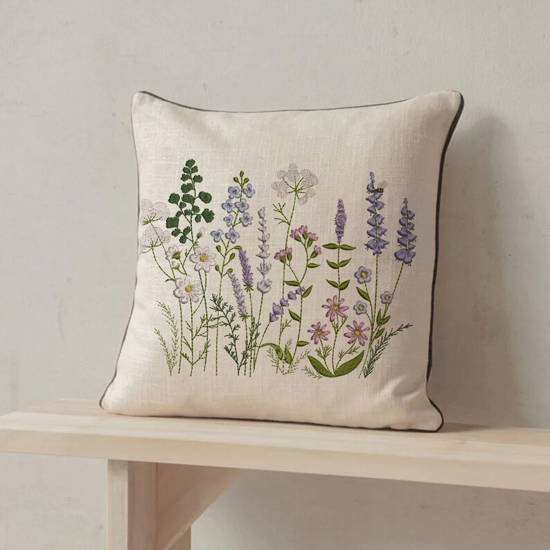 Summer Flower Meadow Machine Embroidery Design, Instant Download Zip ...