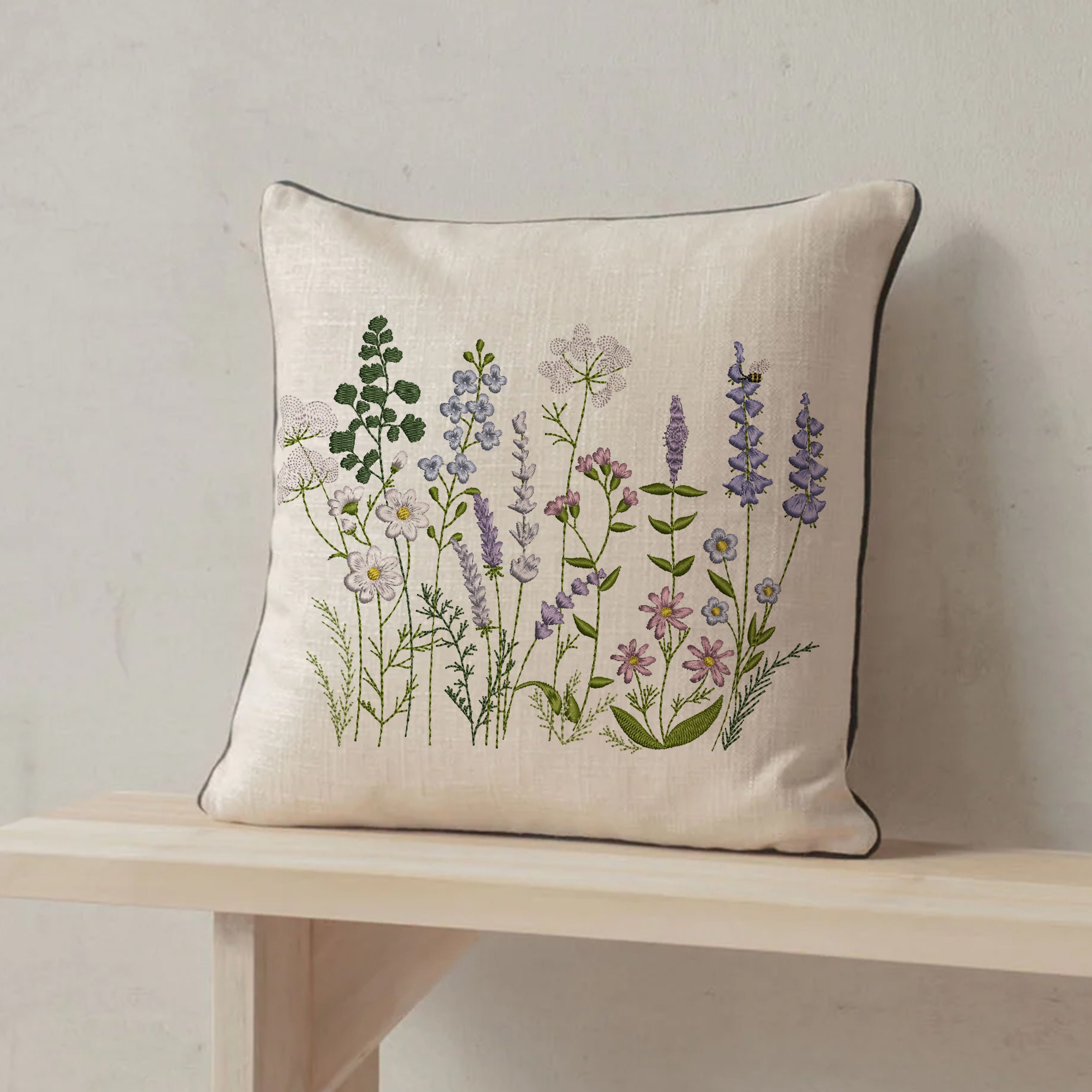 Summer Flower Meadow Machine Embroidery Design, Instant Download Zip ...