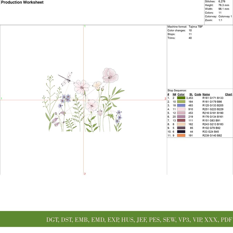 Summer Day Flower Machine Embroidery Design Bundle, Wildflower Pattern ...