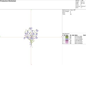 Harebells and Heather Flower Bouquet Machine Embroidery Design ...